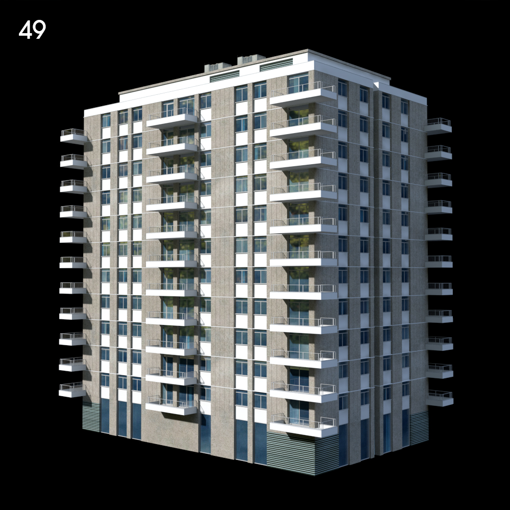 Modern Apartment Building Proxy Model for SketchUp - Proxy DND