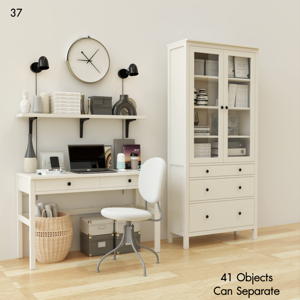 Modern Workspace Interior Model for SketchUp and V-Ray - Proxy DND